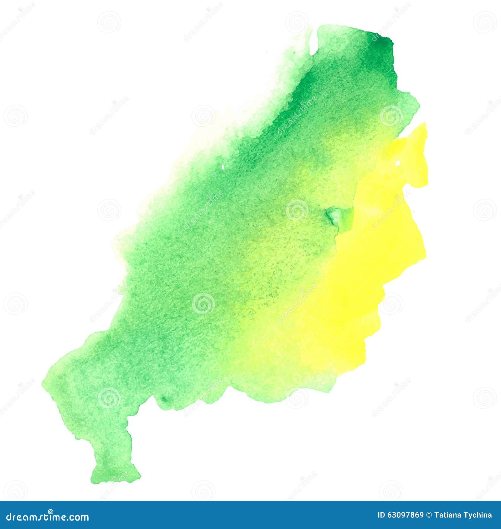 Macchia Giallo Verde Variopinta Dell'acquerello Illustrazione ...