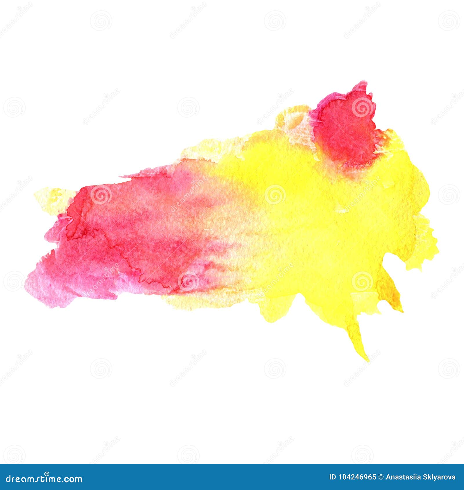 Macchia Rossa E Gialla Dell'acquerello Con Le Macchie Illustrazione di ...