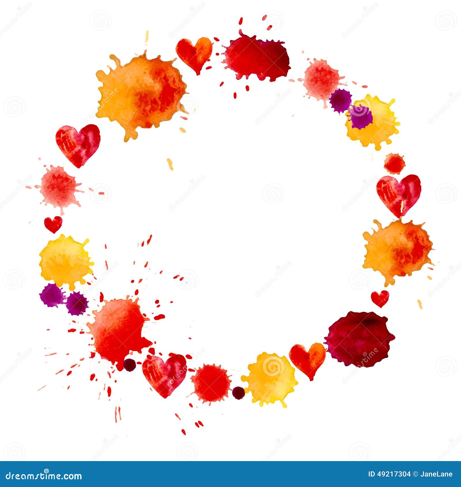 Macchia Variopinta Dell'acquerello E Struttura Del Cuore Illustrazione ...