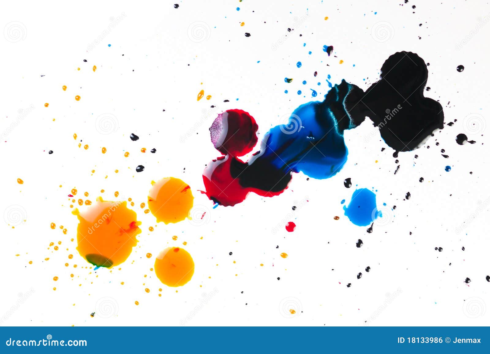 Macchia Variopinta Dell'inchiostro Su Bianco Fotografia Stock ...