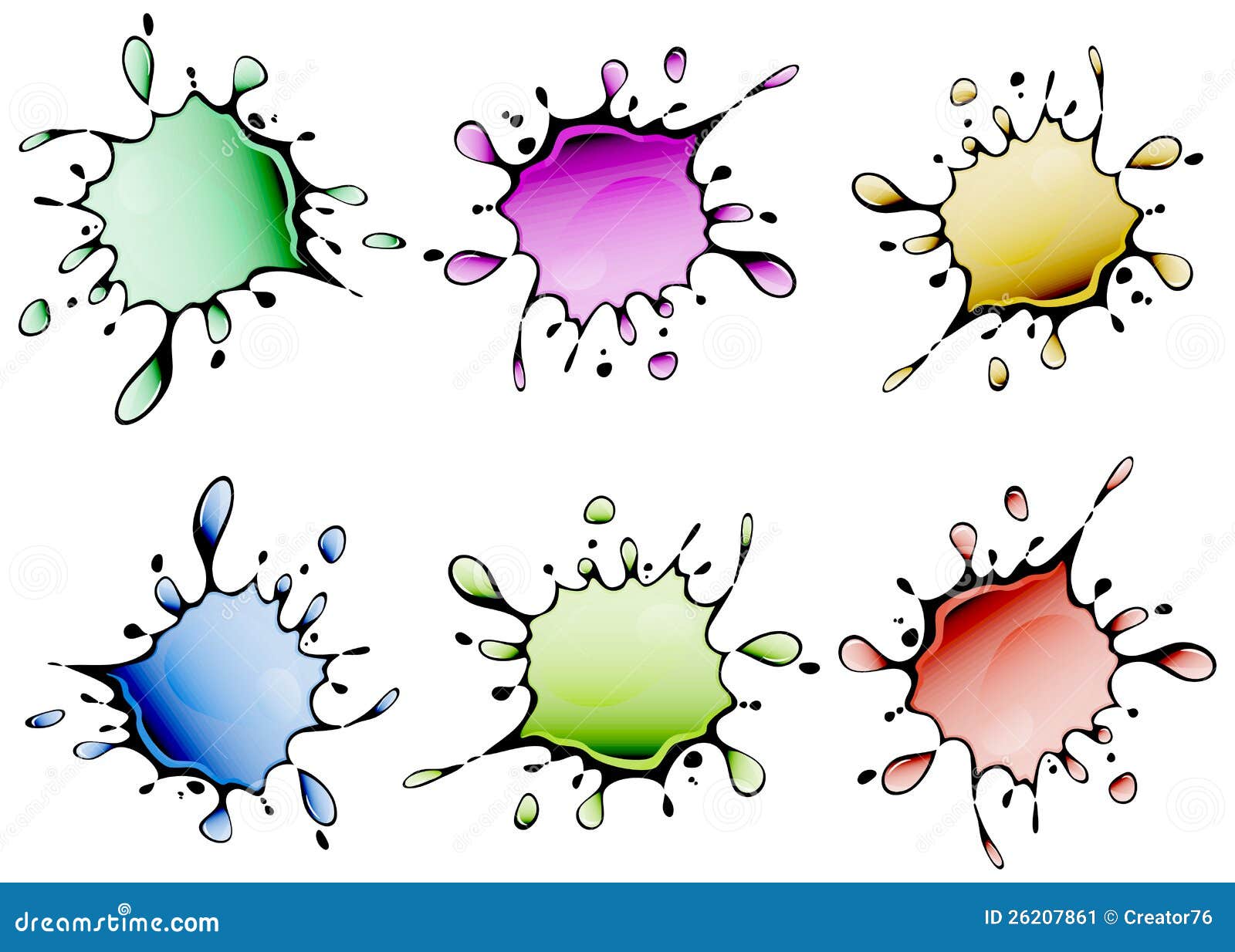 Macchie D'inchiostro Di Colore Illustrazione Vettoriale - Illustrazione ...