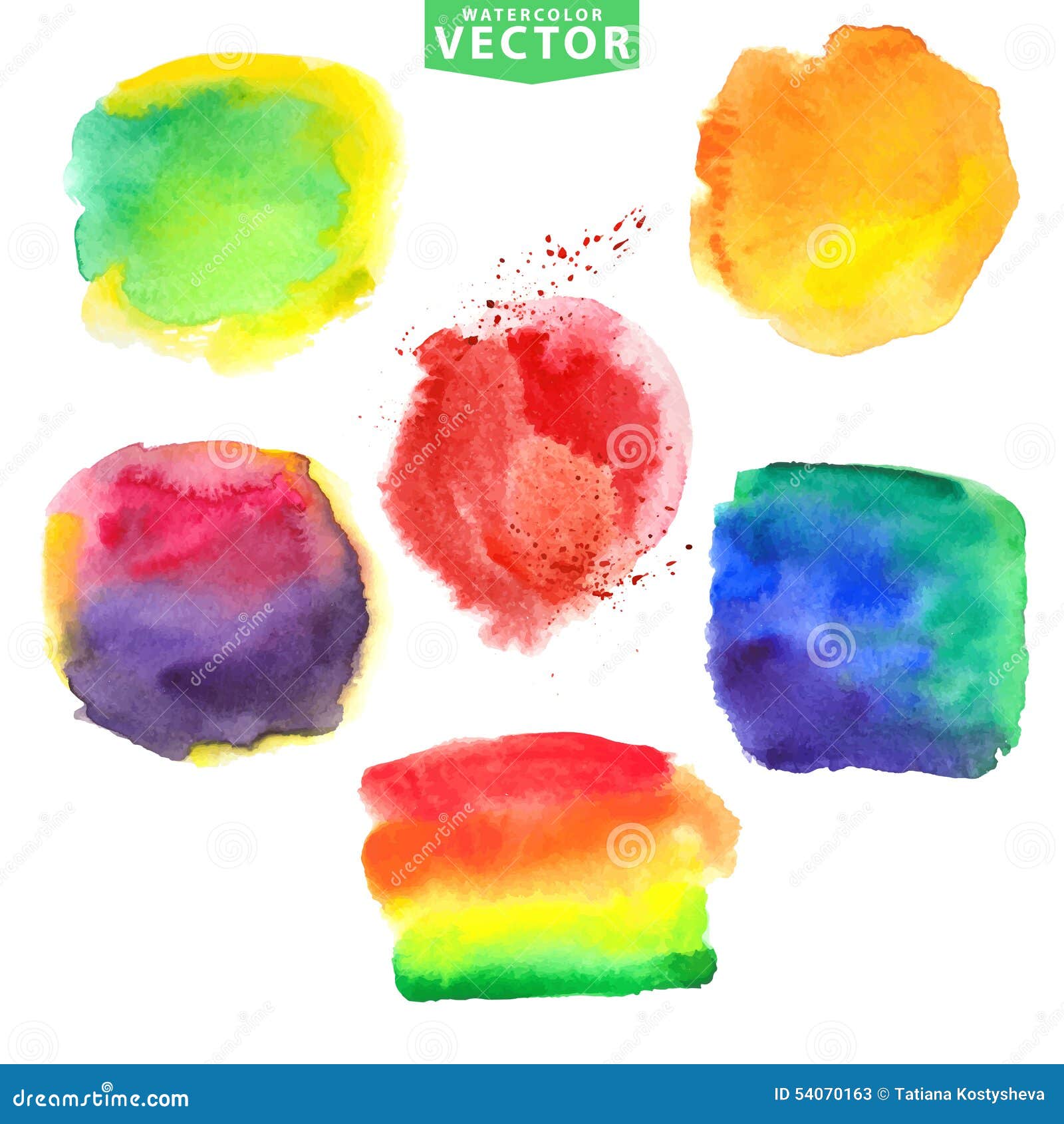 Macchie Dell'acquerello Colori Luminosi Vivi Illustrazione Vettoriale ...