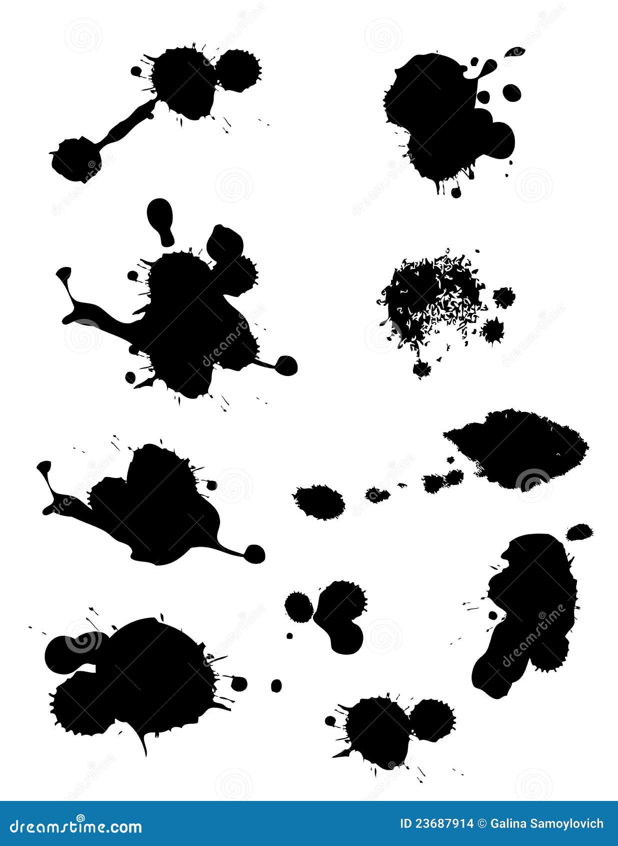 Macchie dell'inchiostro illustrazione vettoriale. Illustrazione di ...