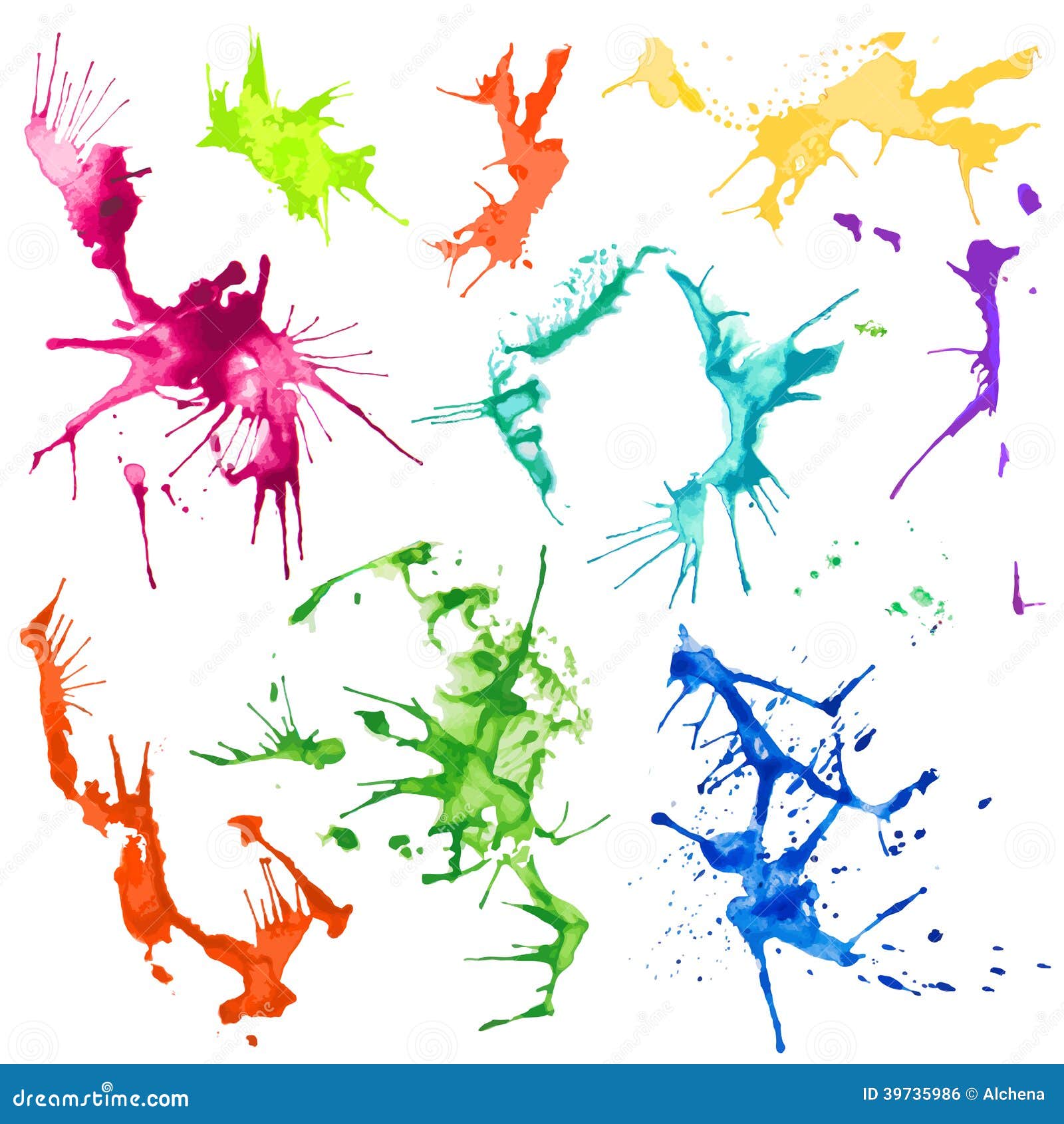 Macchie Della Spruzzata Di Colore Di Acqua Di Vettore Illustrazione ...