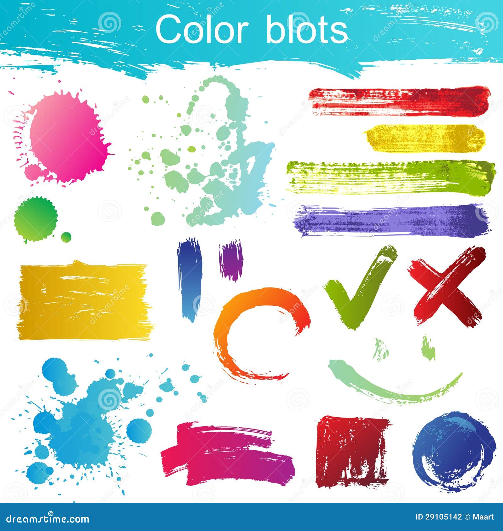 Macchie di colore illustrazione vettoriale. Illustrazione di spazzola ...