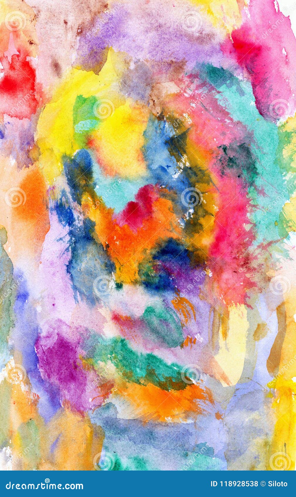 Macchie Di Colore Dell'acquerello E Colpi Della Spazzola Illustrazione ...