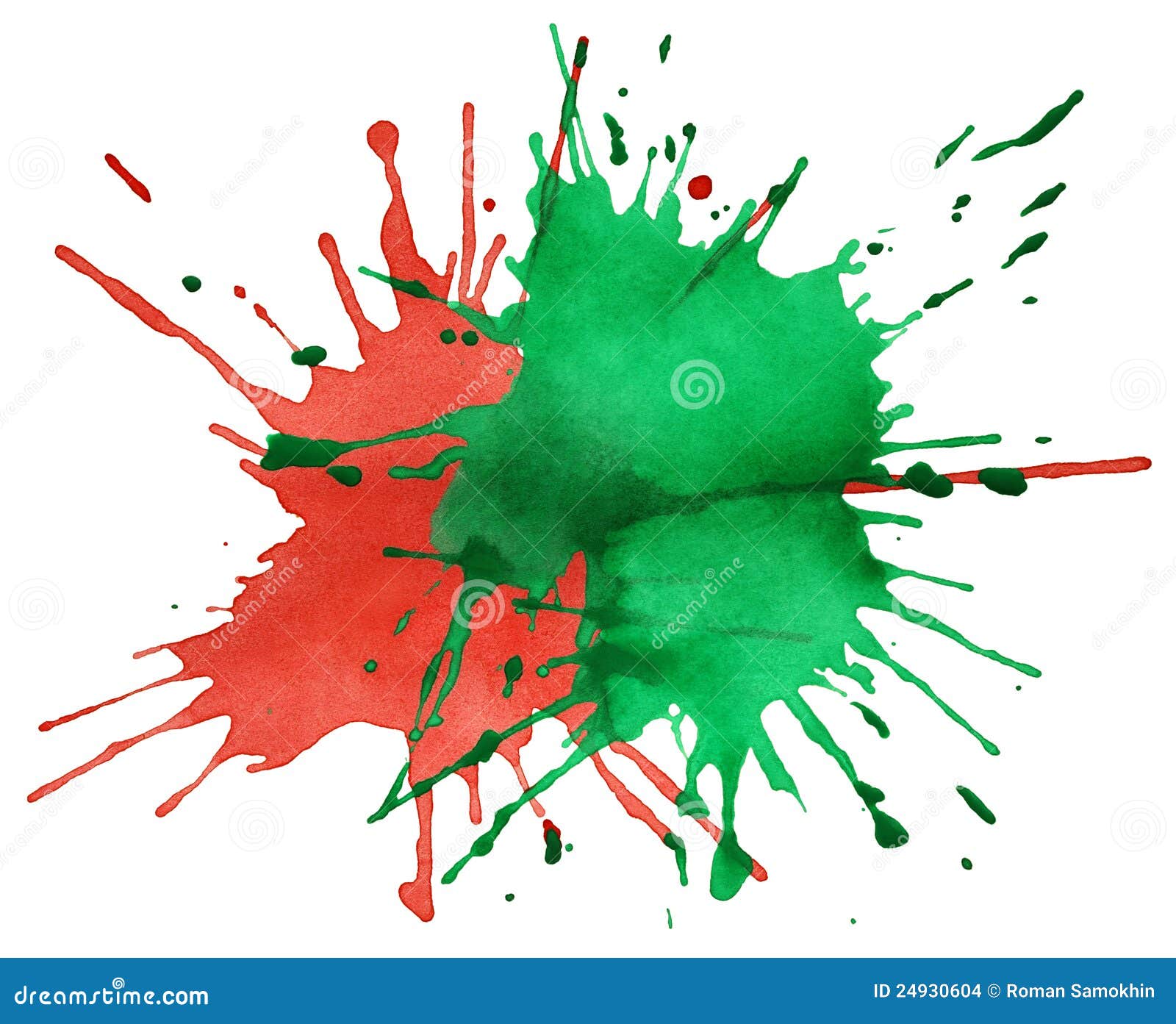 Macchie Di Verde E Di Colore Rosso Della Vernice Dell'acquerello ...