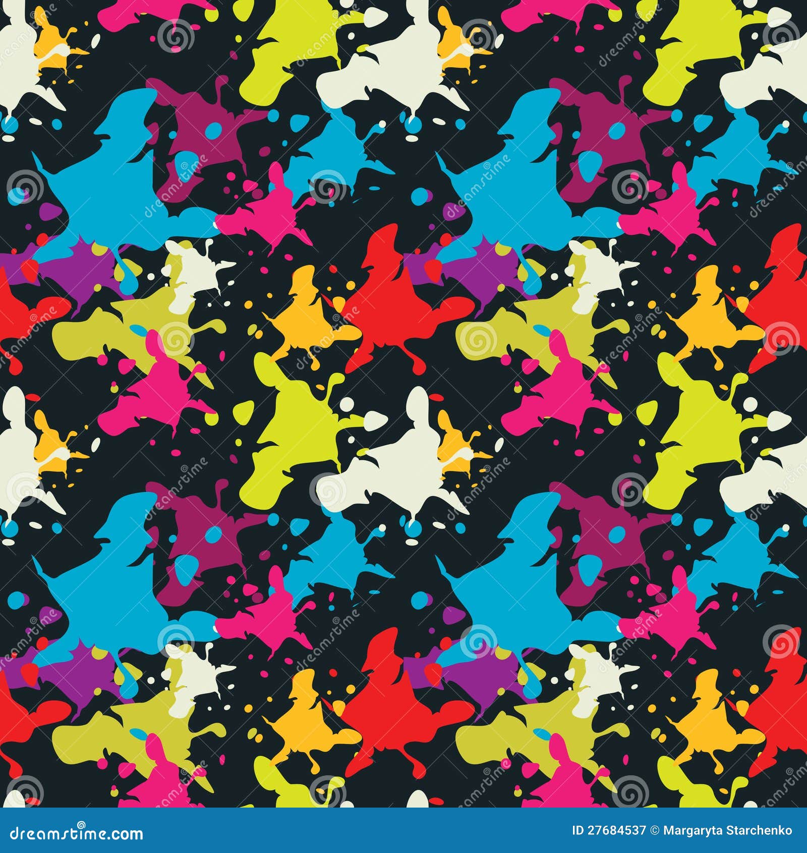 Macchie sul nero illustrazione vettoriale. Illustrazione di allegro ...