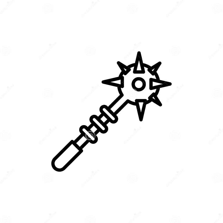 Mace Icon Isolated on White Background Stock Vector - Illustration of ...
