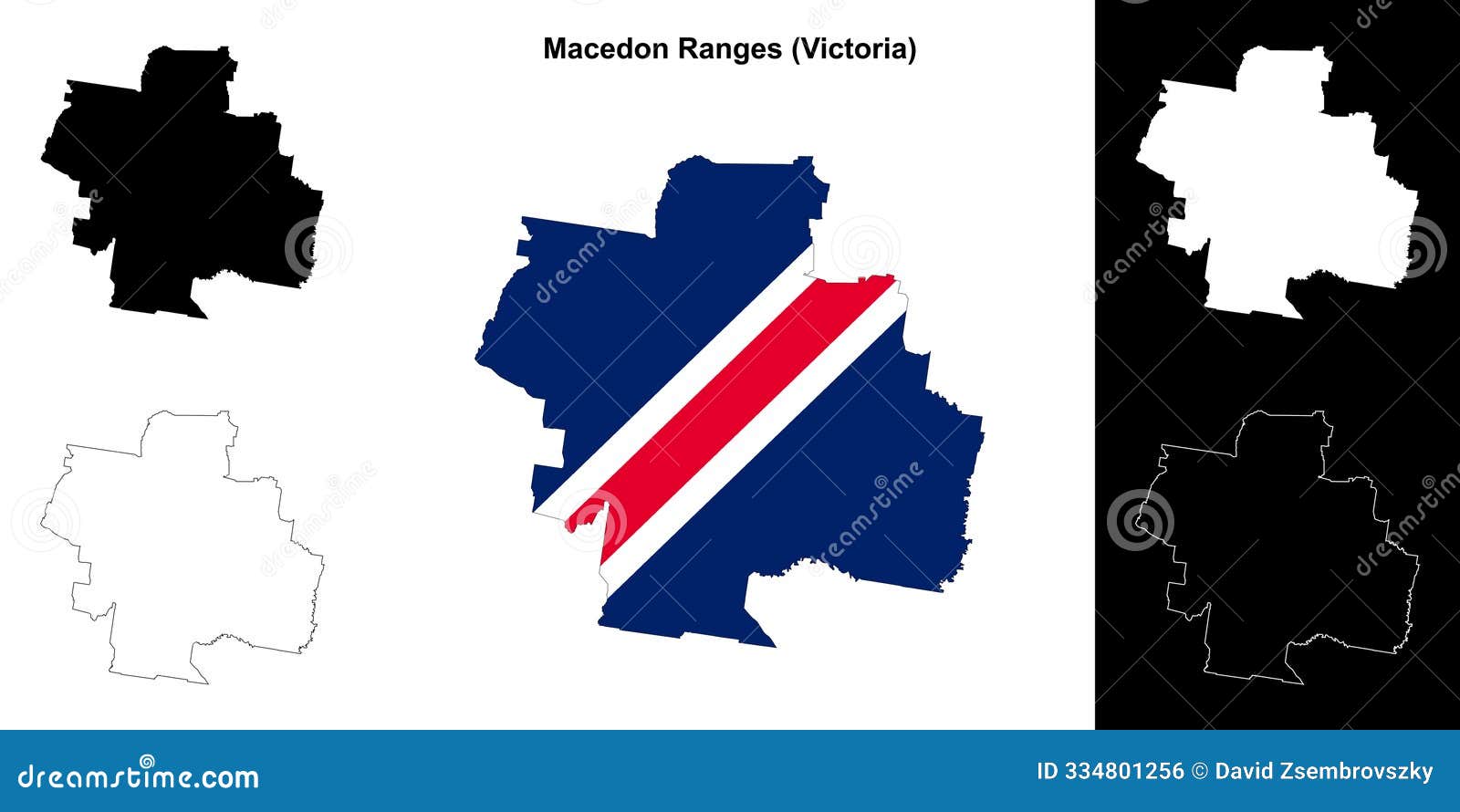 Macedon Ranges outline map stock illustration. Illustration of detailed ...