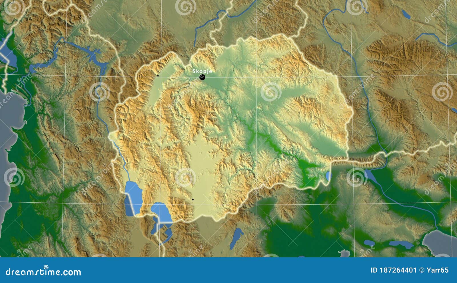 Macedonia - Physical. Composition, Borders Stock Illustration - Illustration of skopje, atlas ...