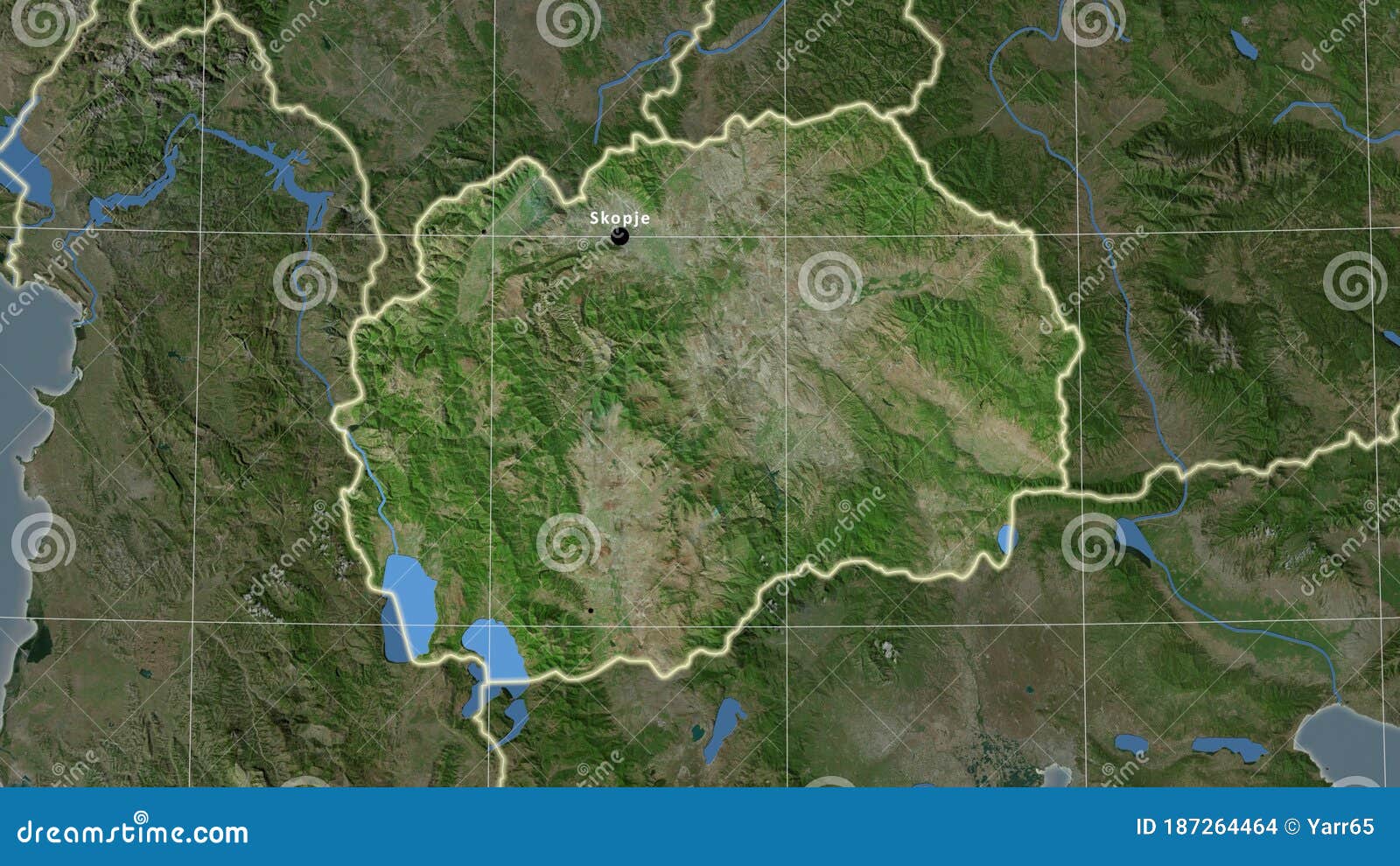 Macedonia - Satellite. Composition, Borders Stock Illustration ...
