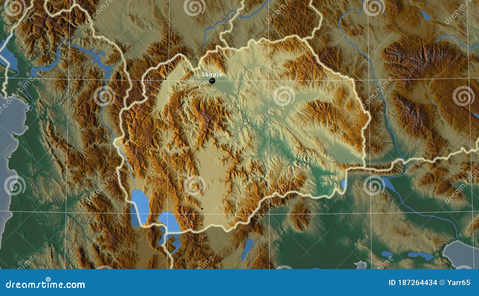 Macedonia - Relief. Composition, Borders Stock Illustration ...