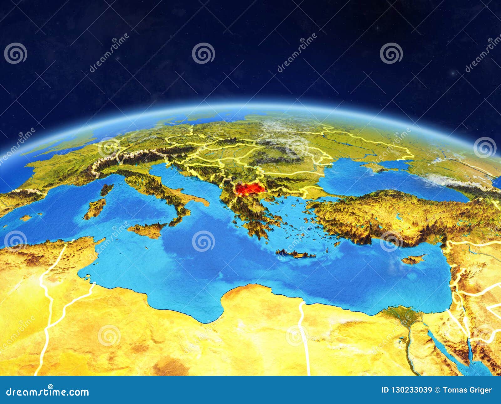 Macedonia on Earth from Space Stock Image - Image of european, country ...