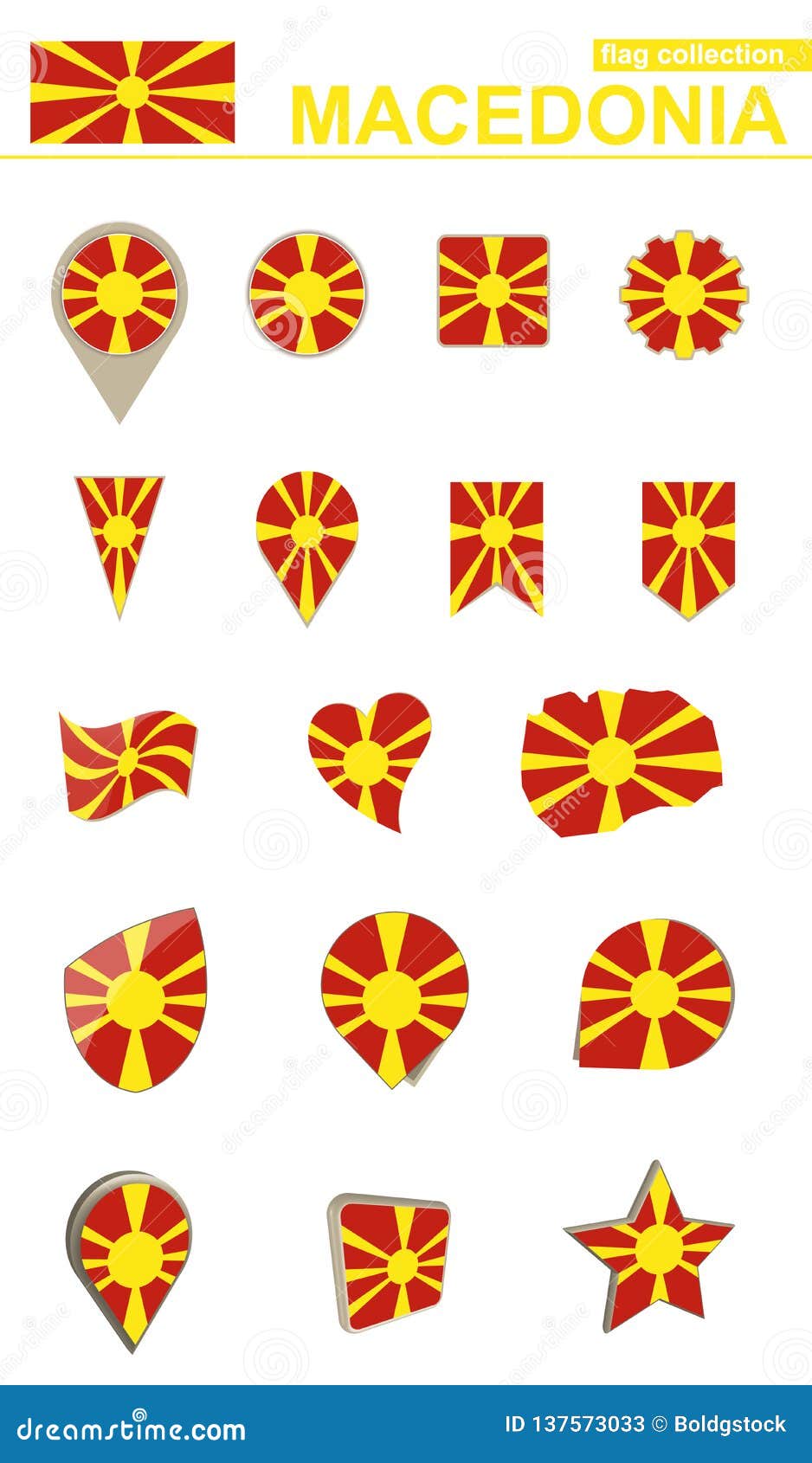 Macedonia Flag Collection. Big Set for Design Stock Vector ...