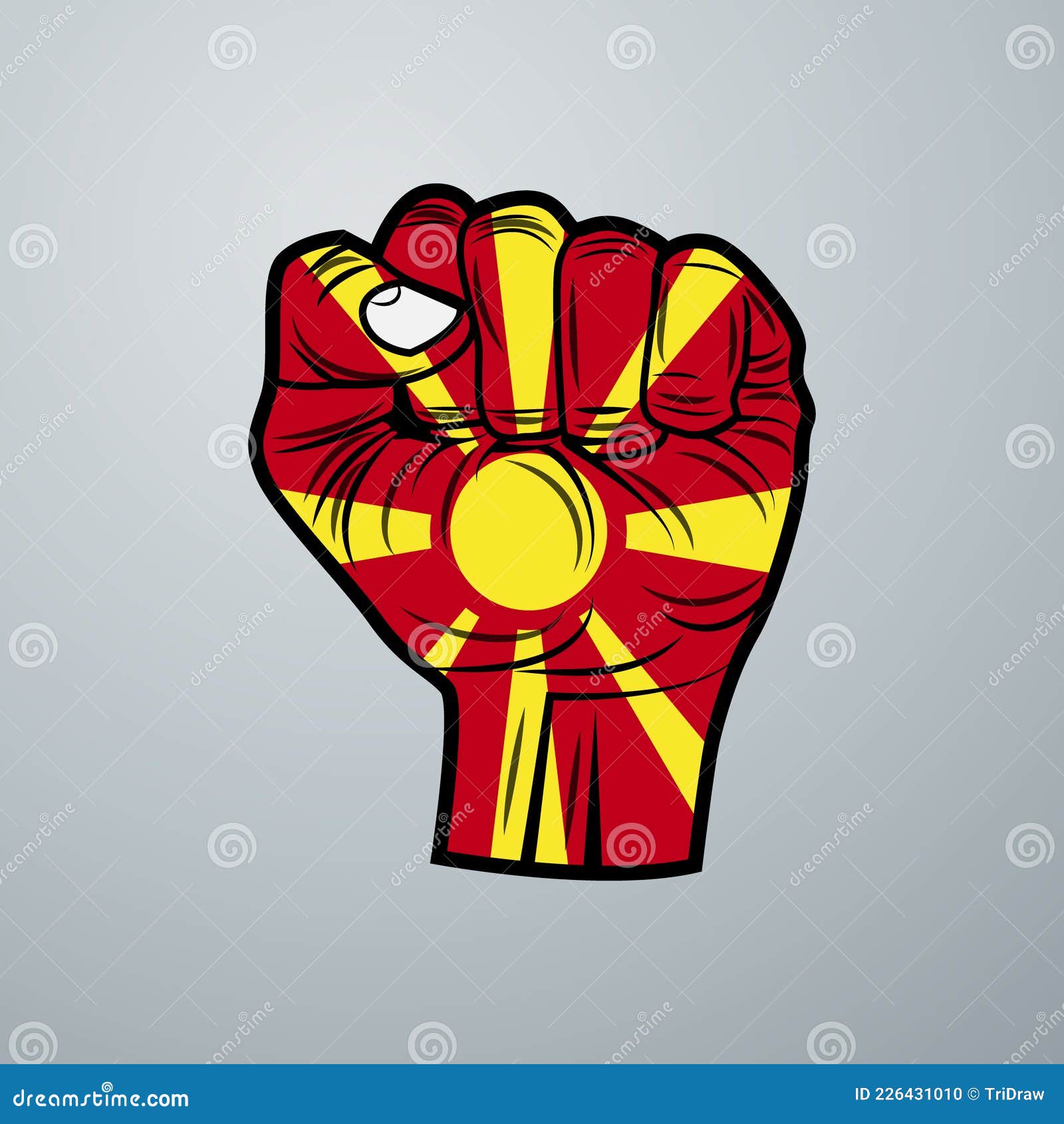 Macedonia Flag with Hand Design Stock Vector - Illustration of poster ...