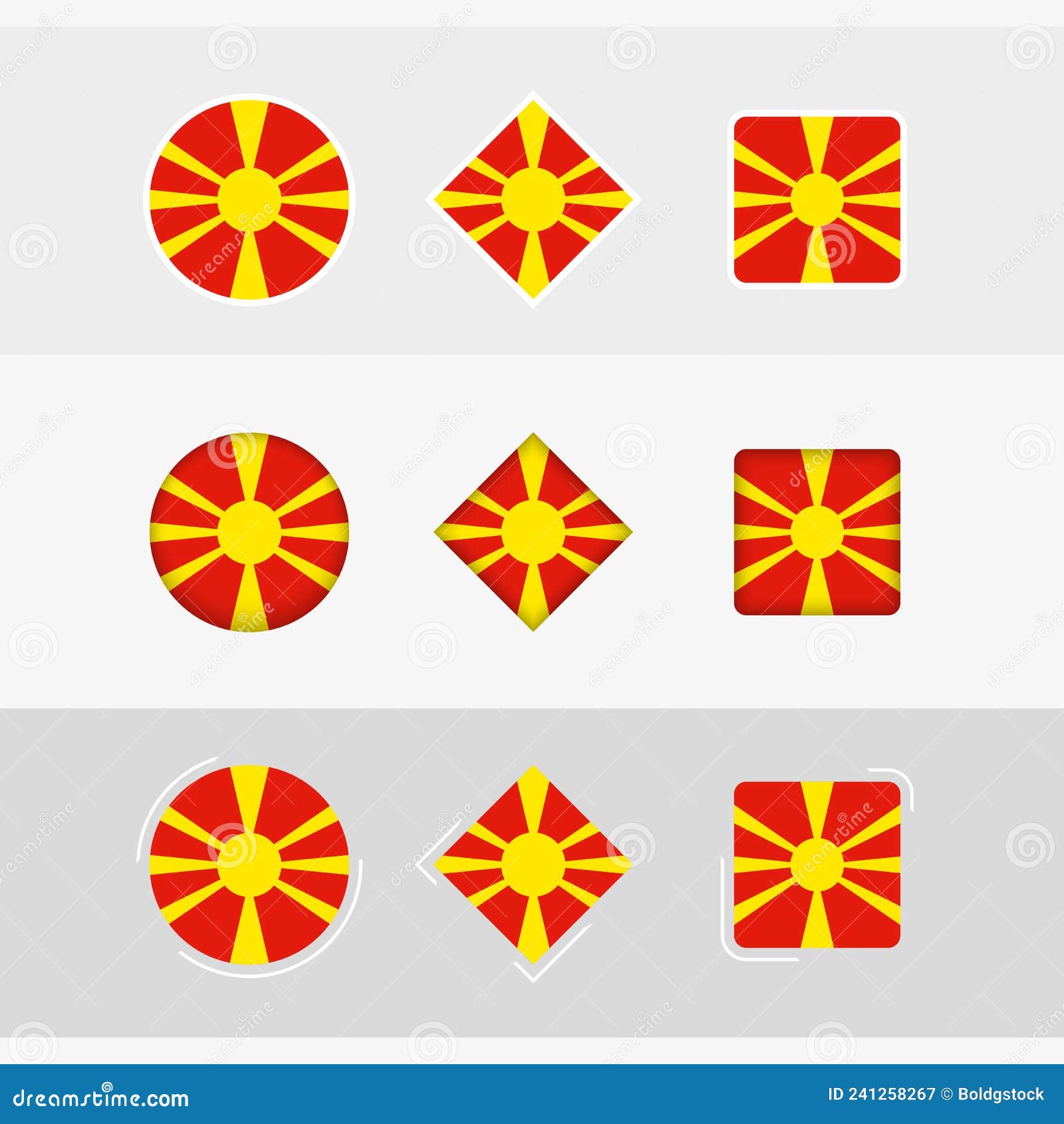 Macedonia Flag Icons Set, Vector Flag of Macedonia Stock Vector ...