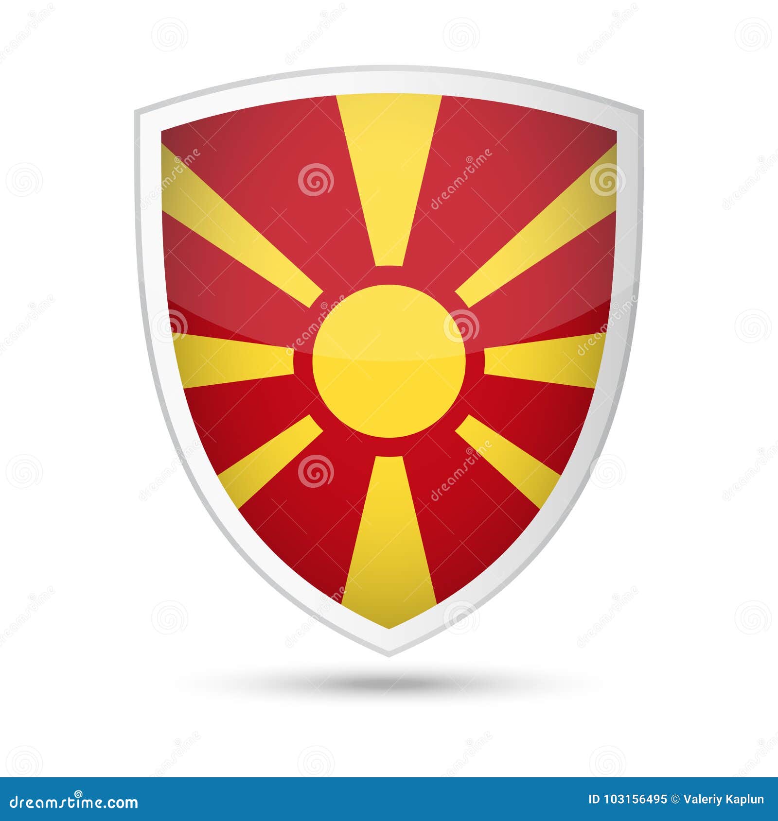 Macedonia Flag Vector Shield Icon Stock Illustration - Illustration of ...