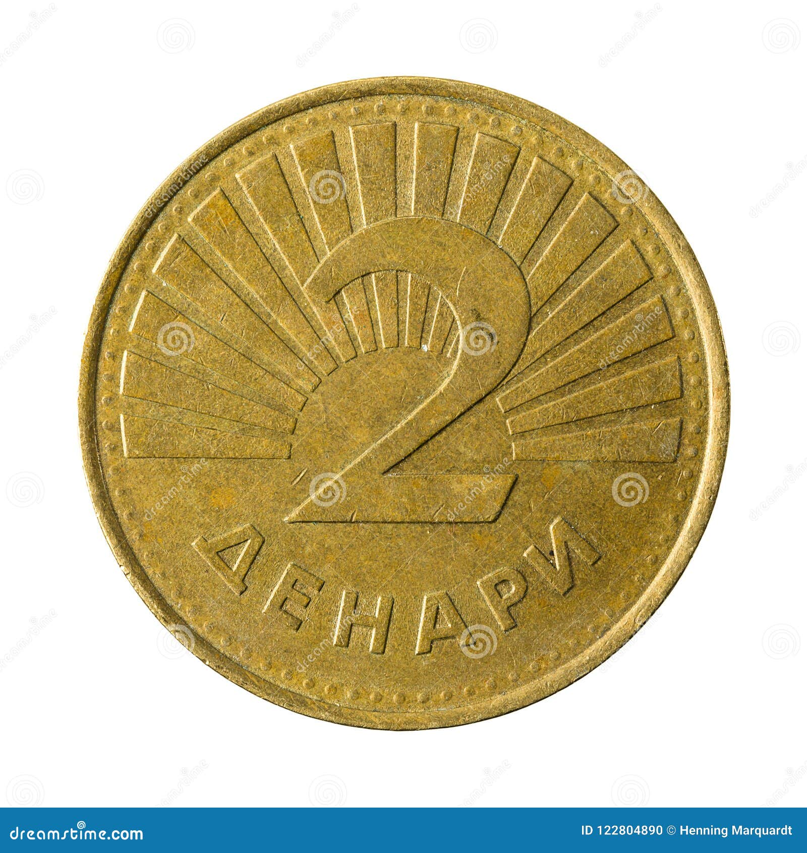 2 Macedonian Denar Coin 2001 Obverse Stock Photo - Image of sale ...