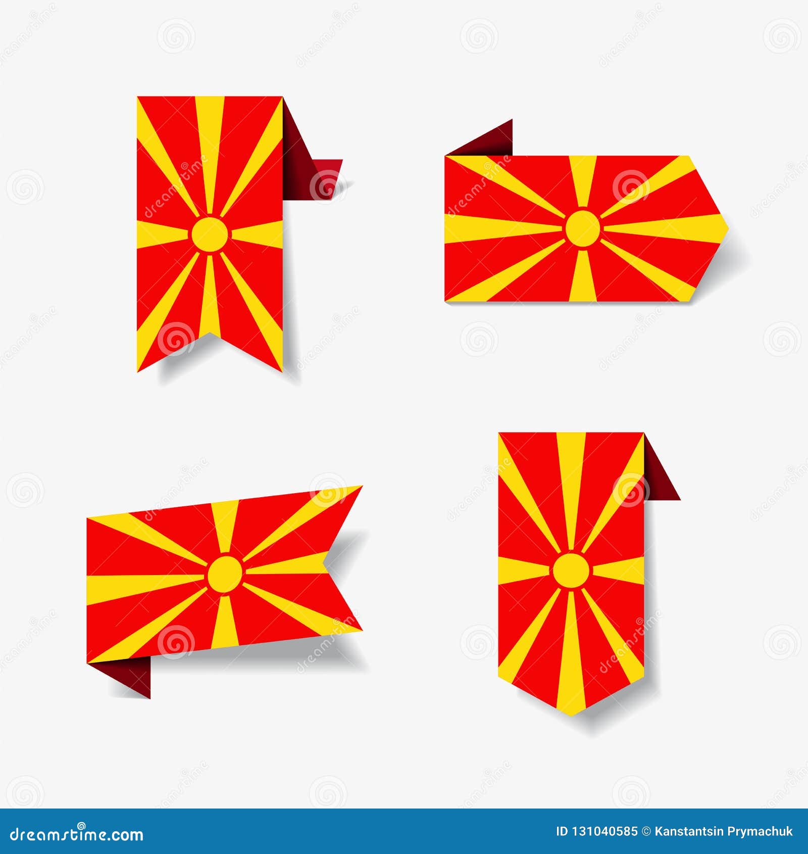 Macedonian Flag Stickers and Labels. Vector Illustration. Stock Vector ...