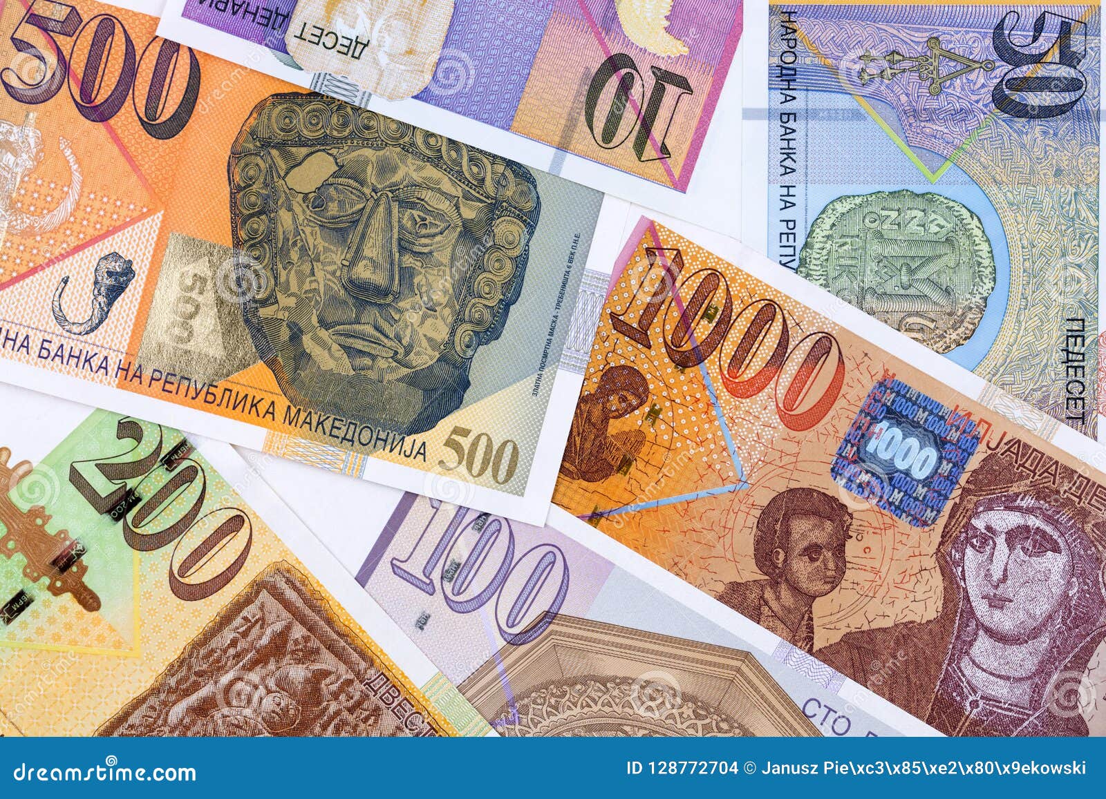 Macedonian Money, a Background Stock Photo - Image of business ...