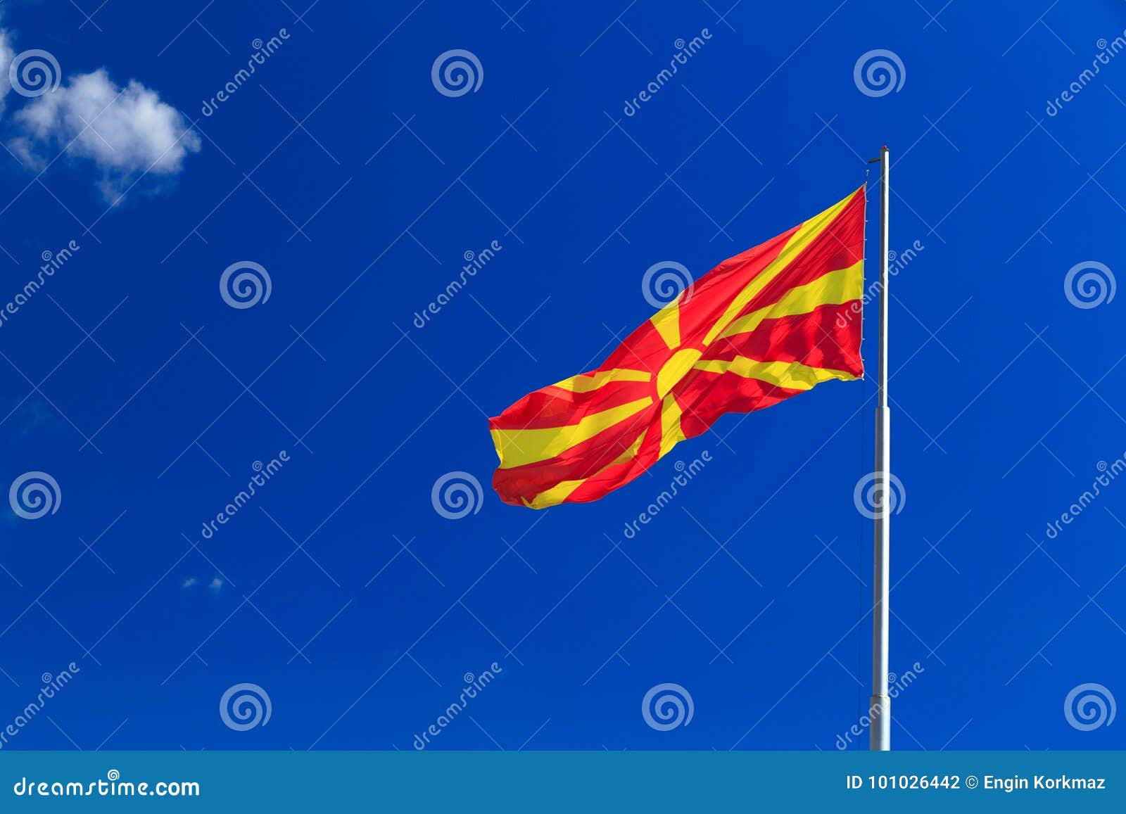 Macedonian national flag stock photo. Image of banner - 101026442