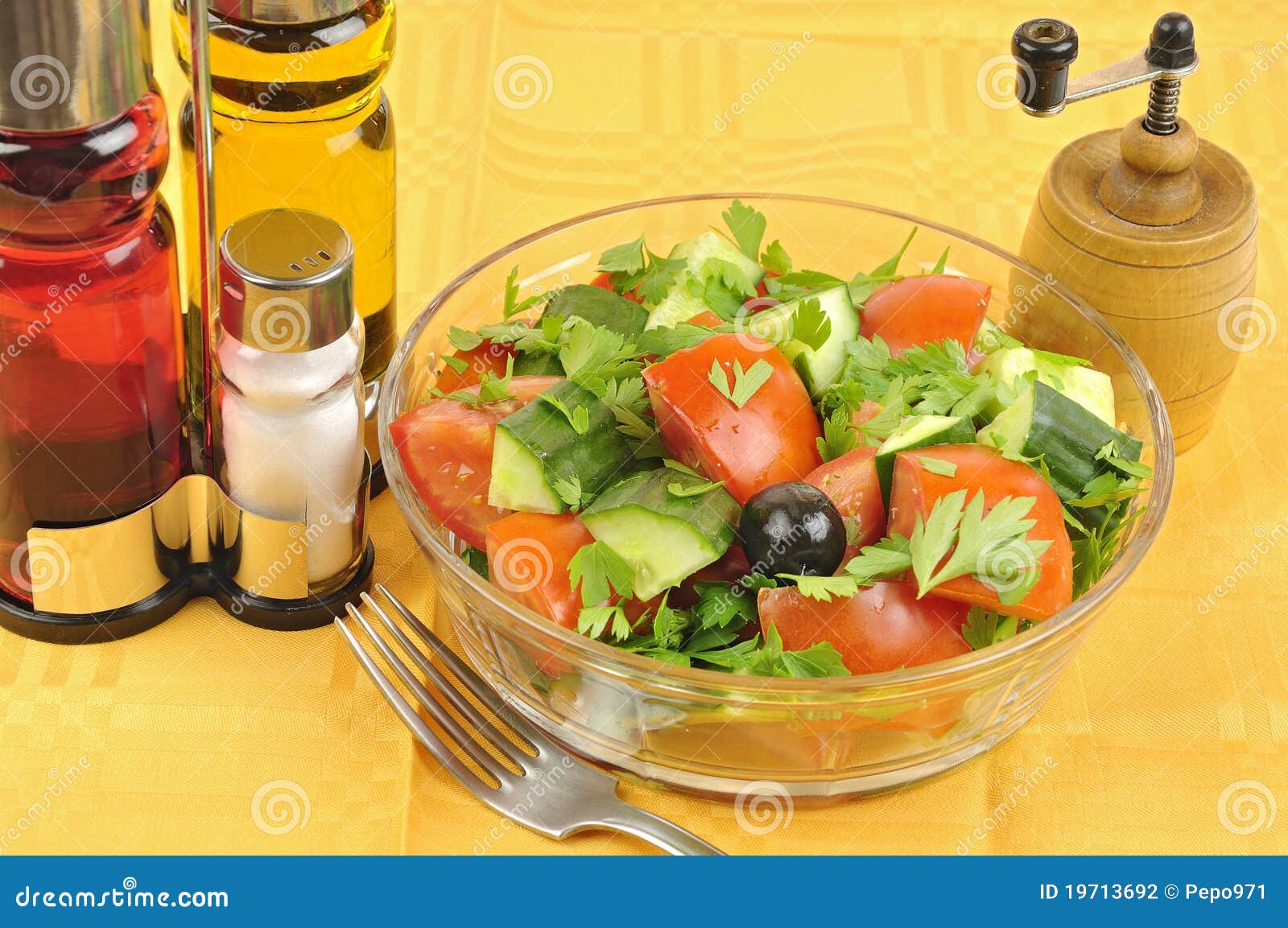 Macedonian Salad Arrangement Stock Photo - Image of parsley, fresh ...