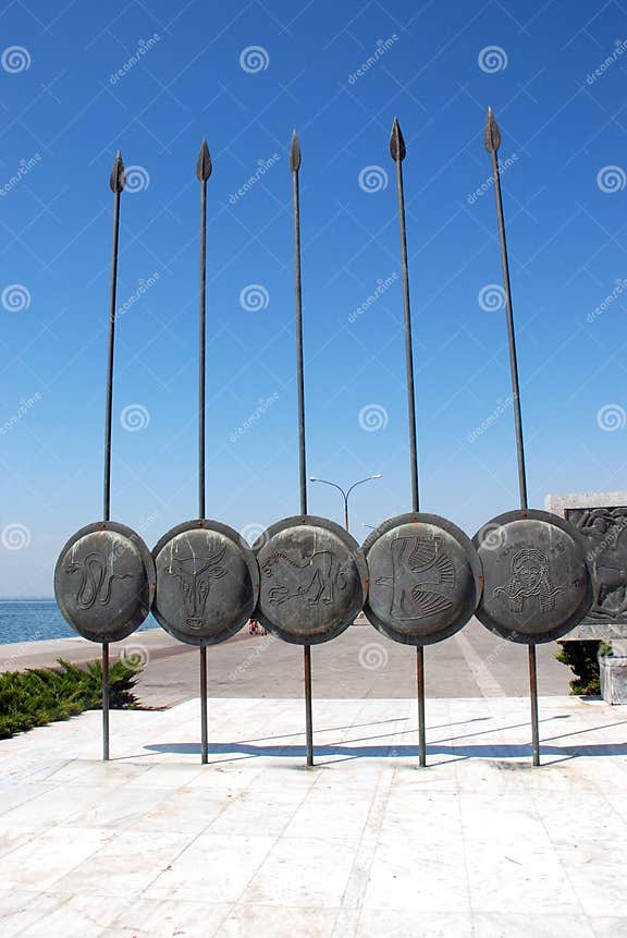 Macedonian shields stock image. Image of bronze, macedonian - 26706803