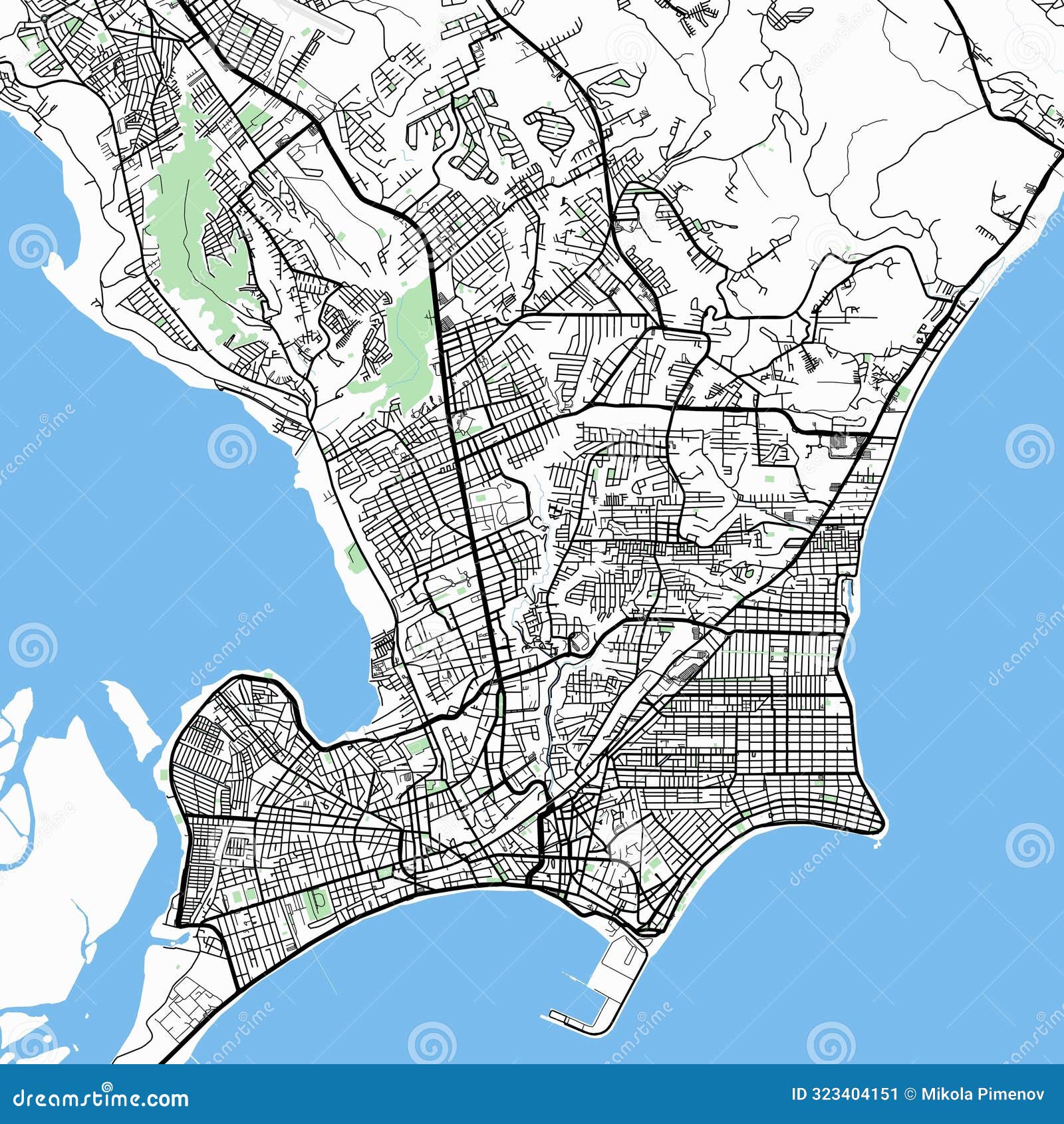 Maceio City Vector Map Poster. Brazil Municipality Square Linear Street ...