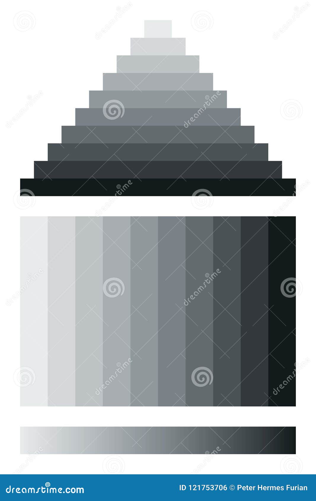 Mach Bands, Optical Illusion, Made With Gray Convex Regular Polygons ...