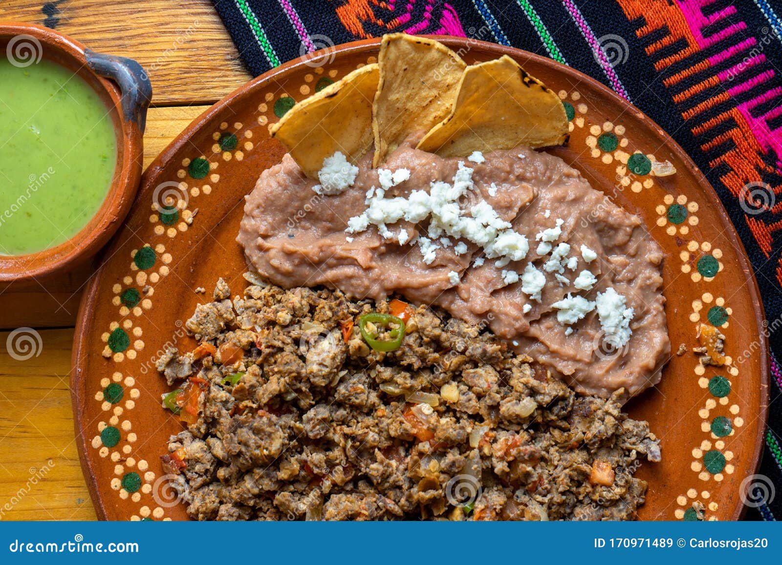 Machaca mexicana con huevo imagen de archivo. Imagen de fresco - 170971489