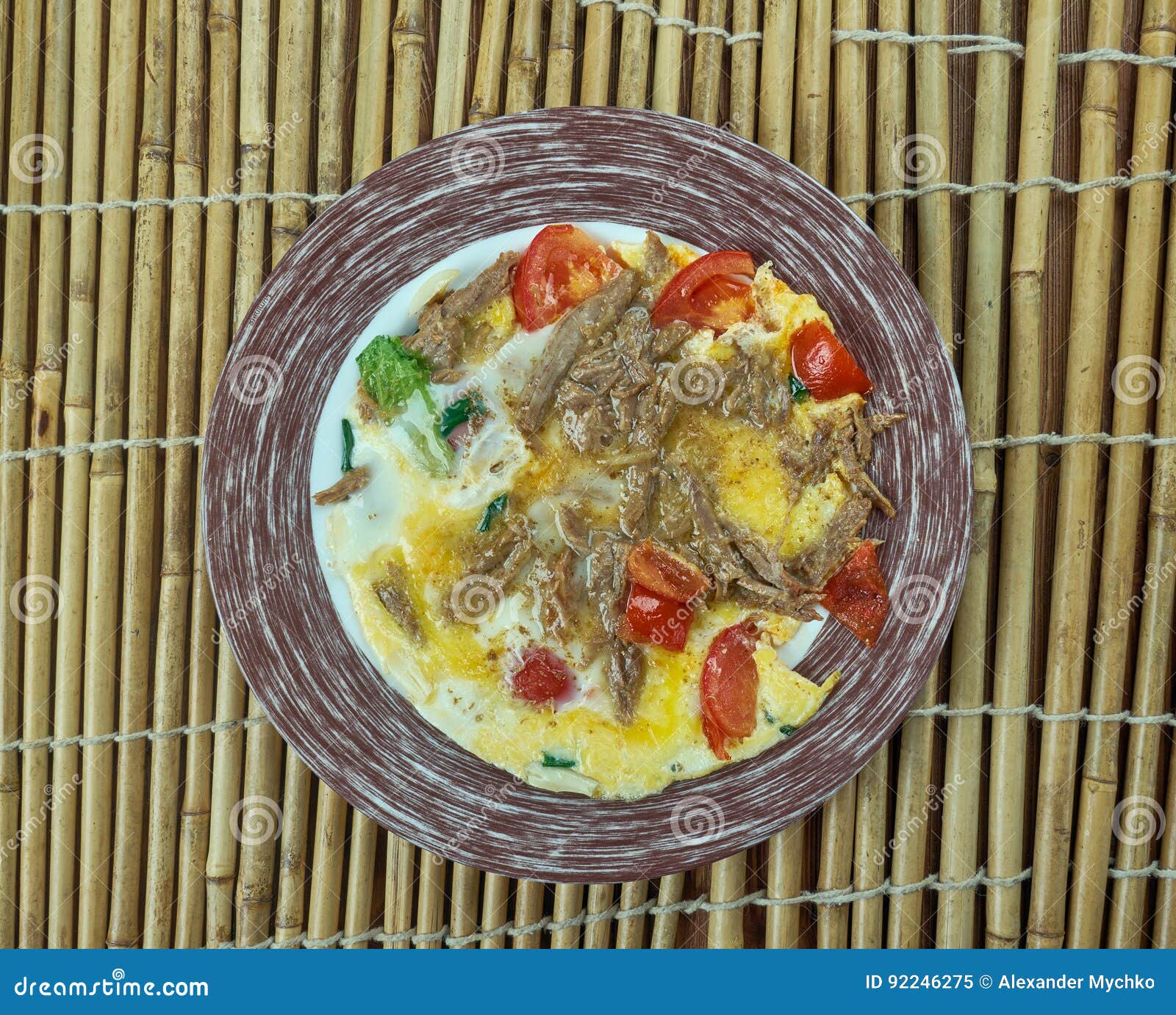 Machacado con huevo stock image. Image of meat, monterrey - 92246275