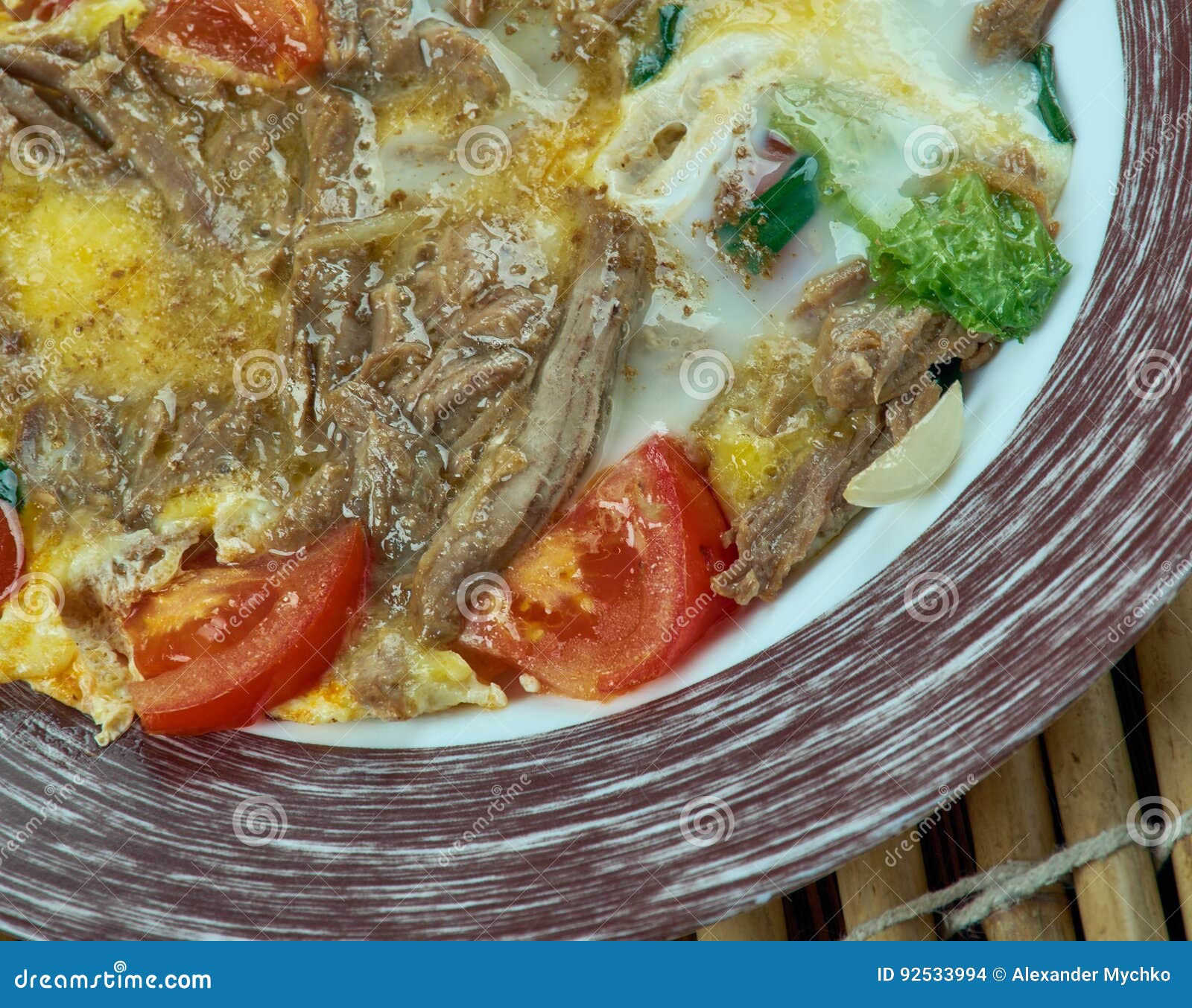 Machacado con huevo stock photo. Image of huevos, breakfast - 92533994