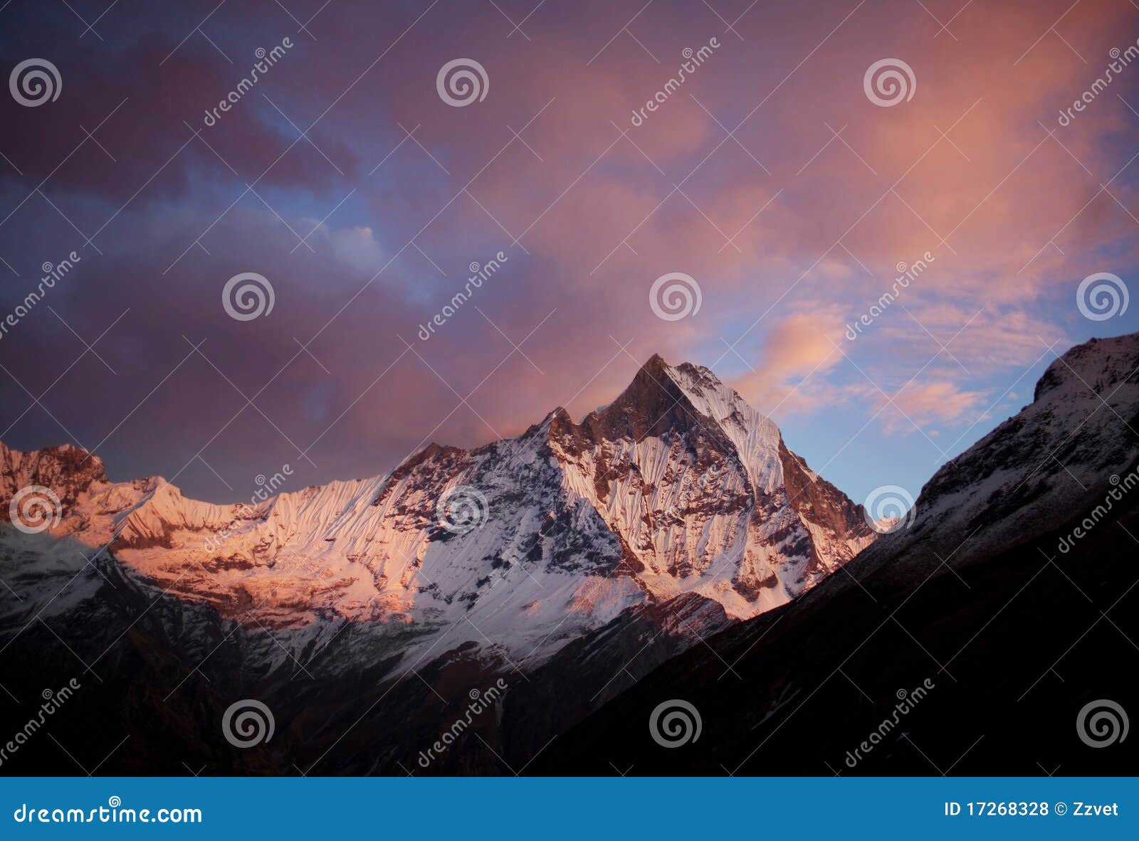 Machapuchhre (Fishtail) Peak Stock Photo - Image of active, heaven ...