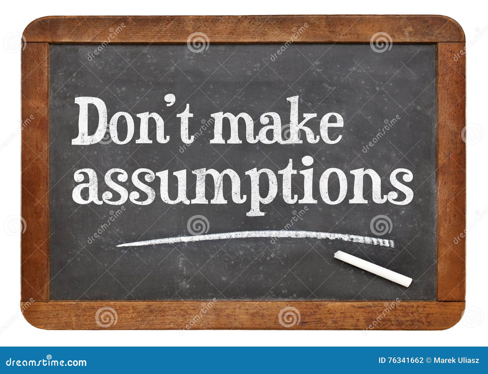 Machen Sie Nicht Annahmen - Tafelzeichen Stockfoto - Bild von lernen ...