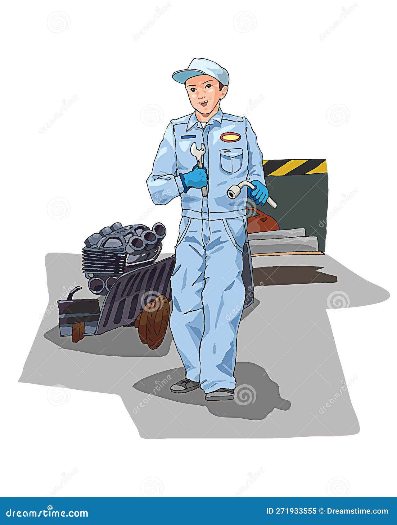 Machenic cartoon vector stock illustration. Illustration of covid ...