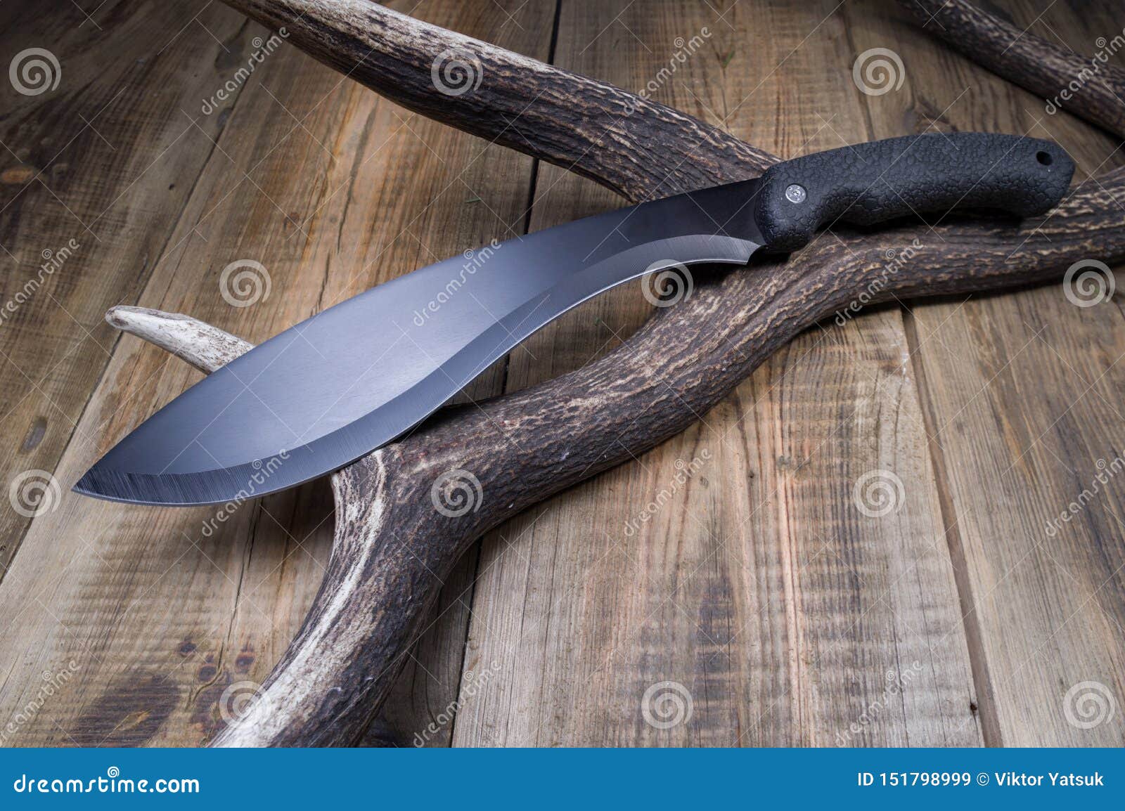 Machete in the Center of the Frame. Big Machete Knife Stock Image ...