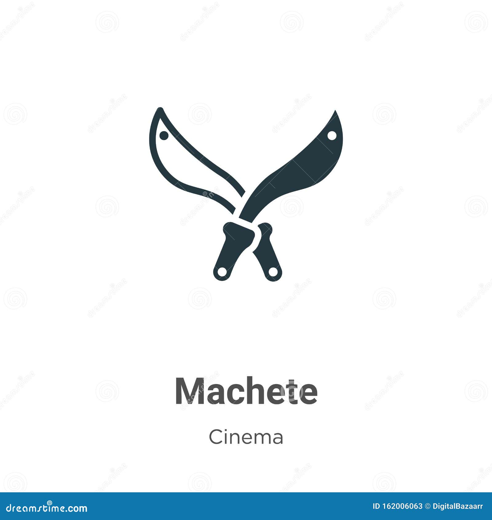 Machete Vector Icon on White Background. Flat Vector Machete Icon ...