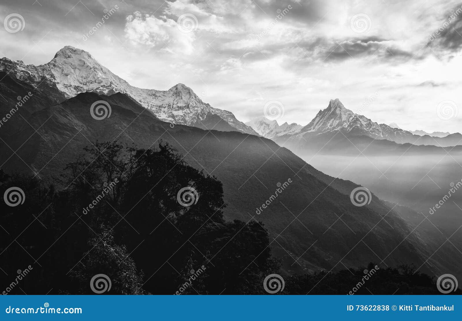 Machhapuchhare, Nepal. stock photo. Image of peak, nature - 73622838