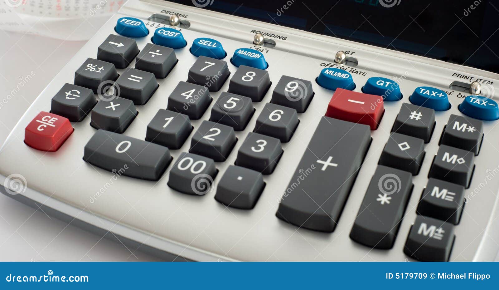 Machine à calculer image stock. Image du affaires, papier - 5179709