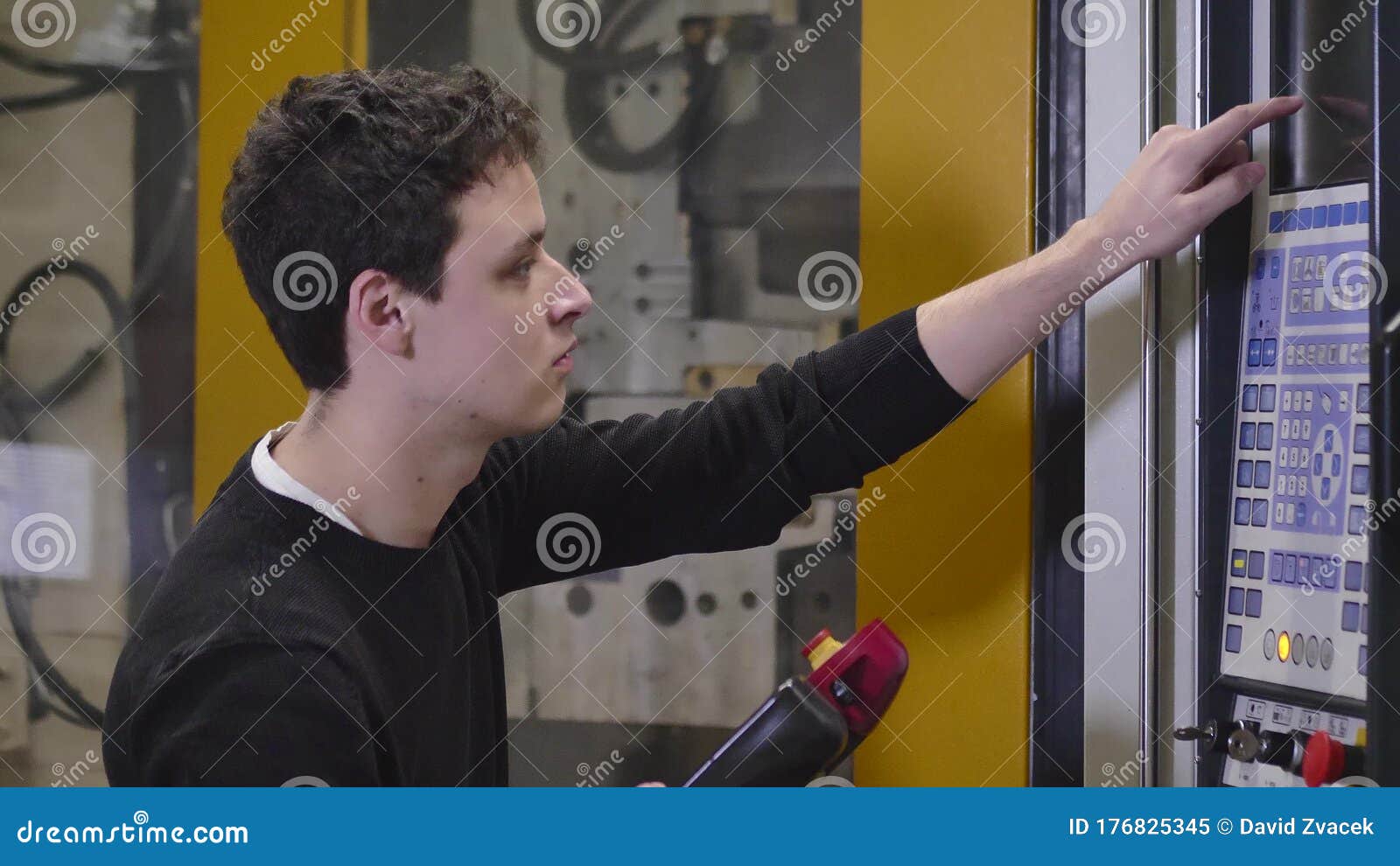 Production, Machine Adjuster Adjusts the Automatic Injection Molding ...