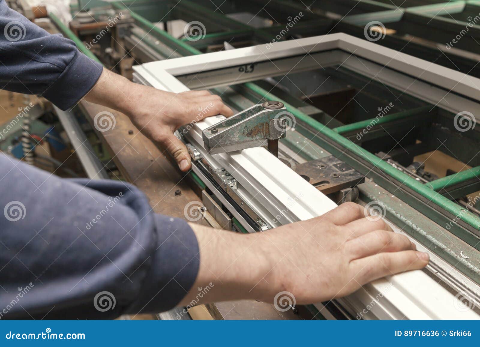 Machine for Assembly of Plastic Windows Stock Photo - Image of city ...