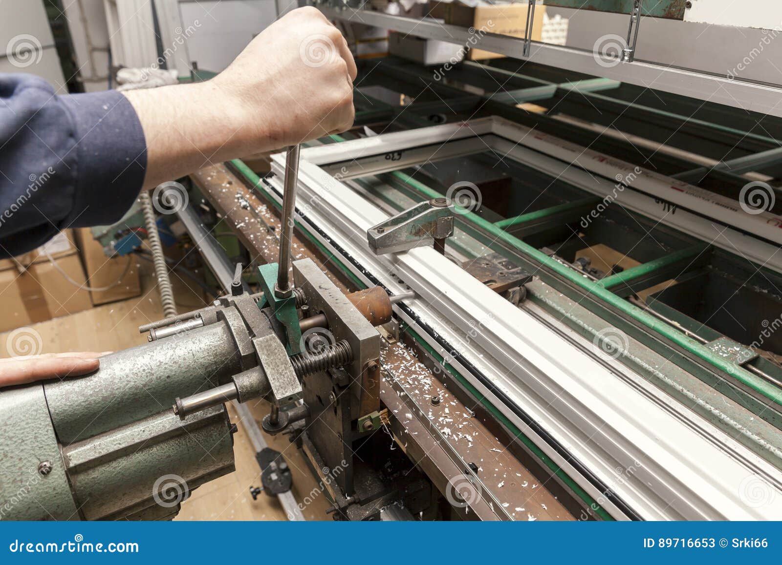 Machine for Assembly of Plastic Windows Stock Image - Image of automate ...