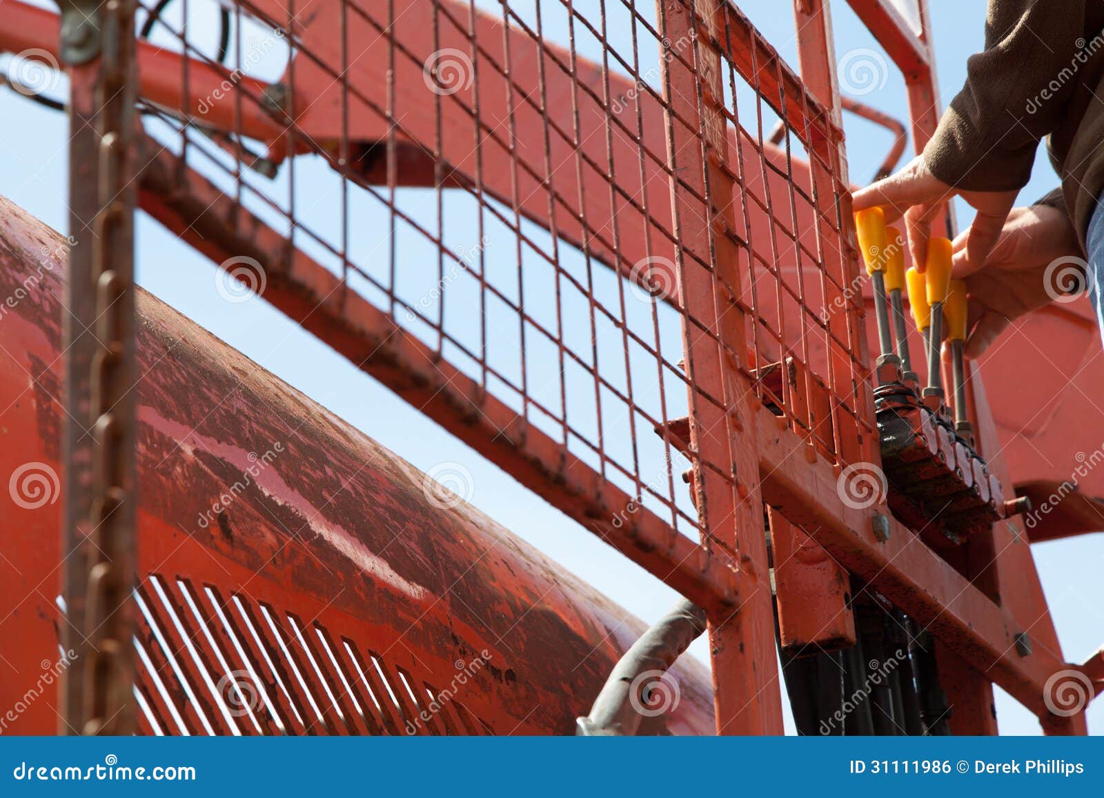 Machine Being Operated with Levers Stock Photo - Image of agricultural ...
