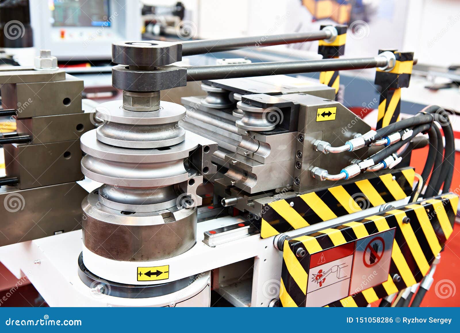 Machine for bending metal stock photo. Image of factory - 151058286