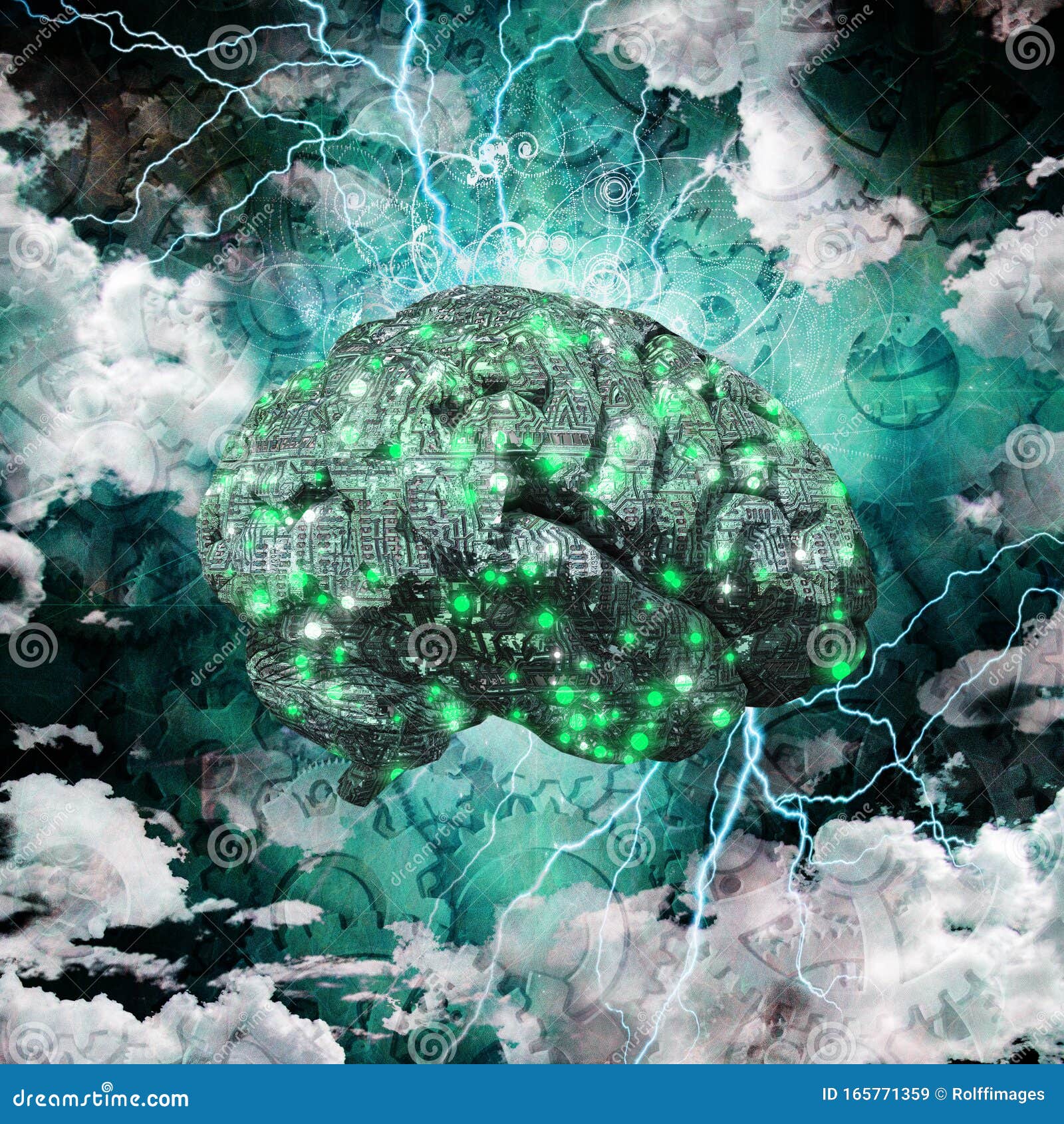 Machine Brain stock illustration. Illustration of machine - 165771359