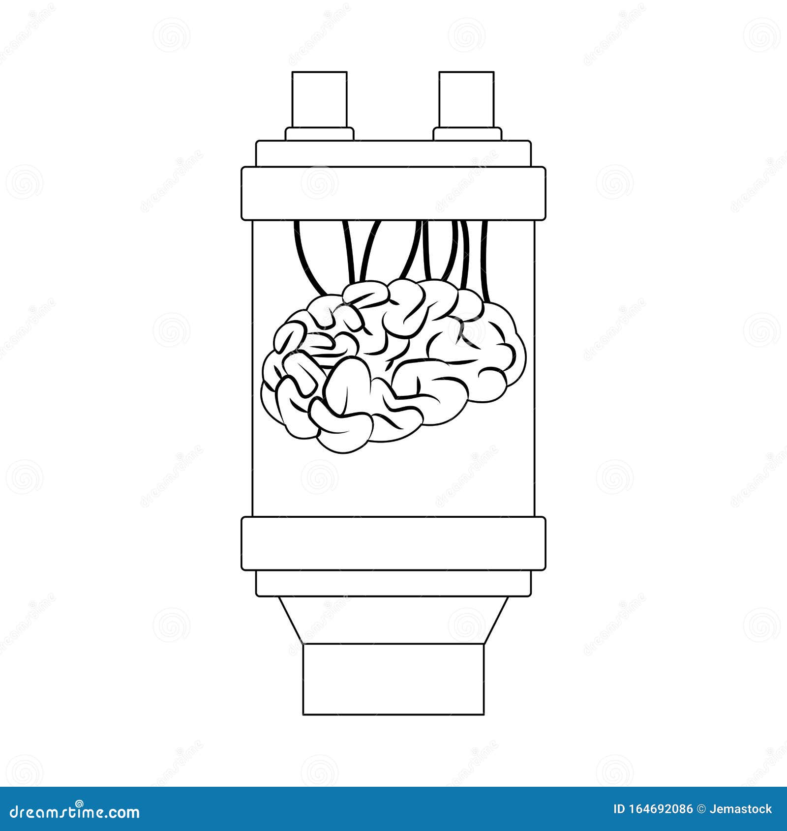 Machine with Brain Icon, Flat Design Stock Vector - Illustration of ...