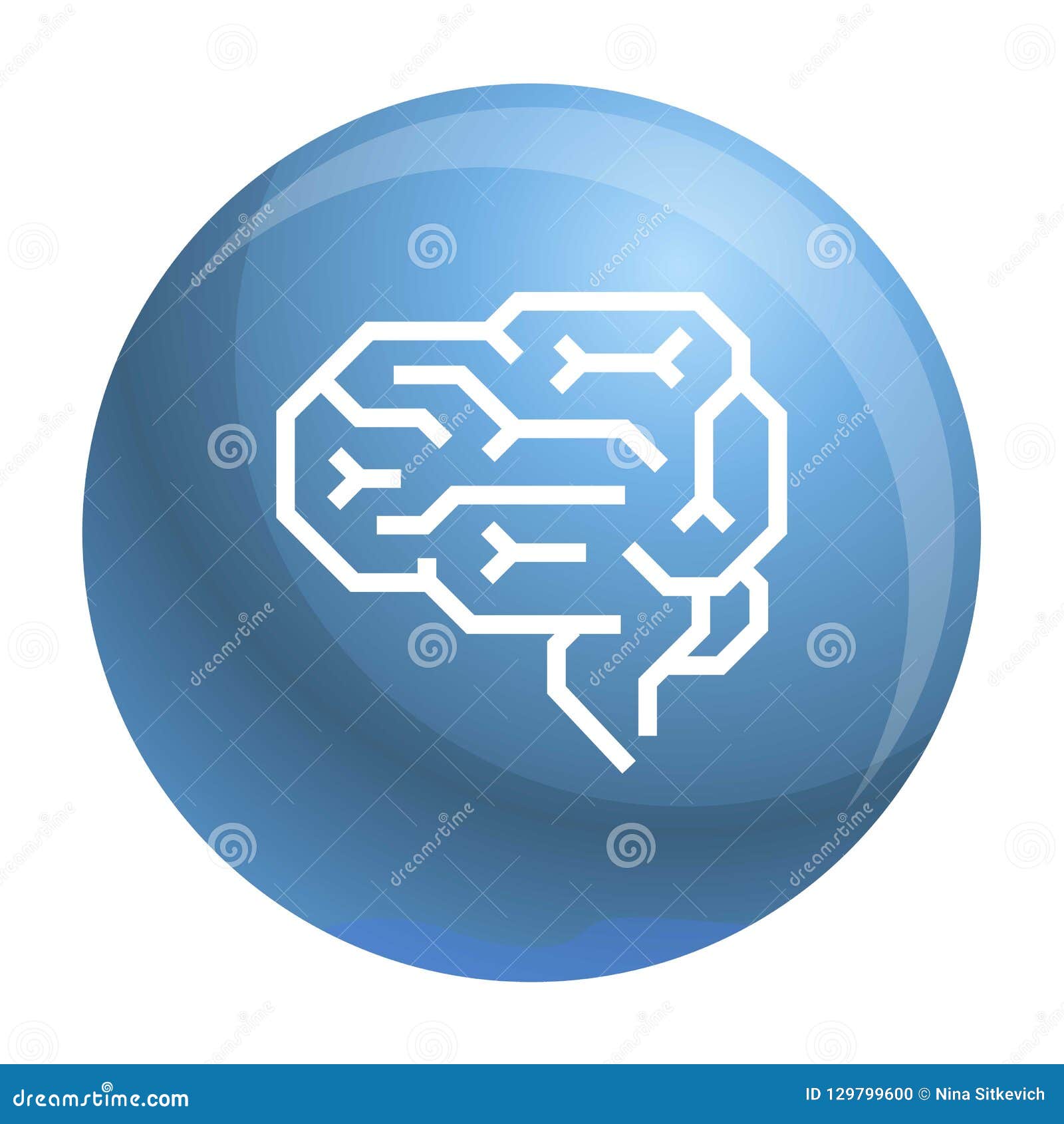Machine Brain Icon, Outline Style Stock Vector - Illustration of ...