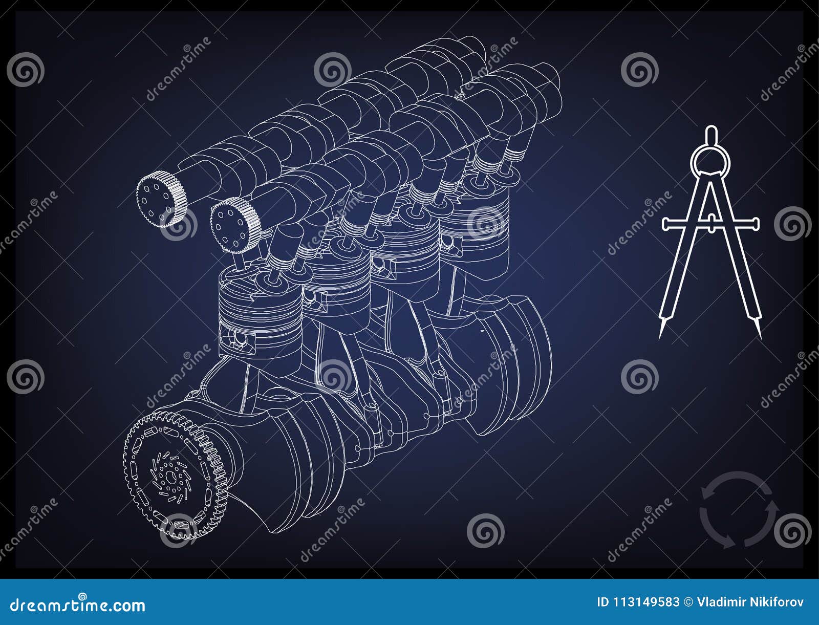 The car engine stock vector. Illustration of construction - 113149583
