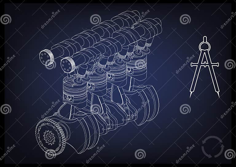 The car engine stock vector. Illustration of construction - 113149583